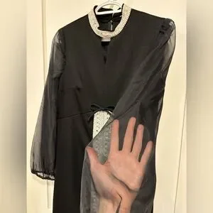 Dresses | Vintage Black Dress With Silver Details | Poshmark
